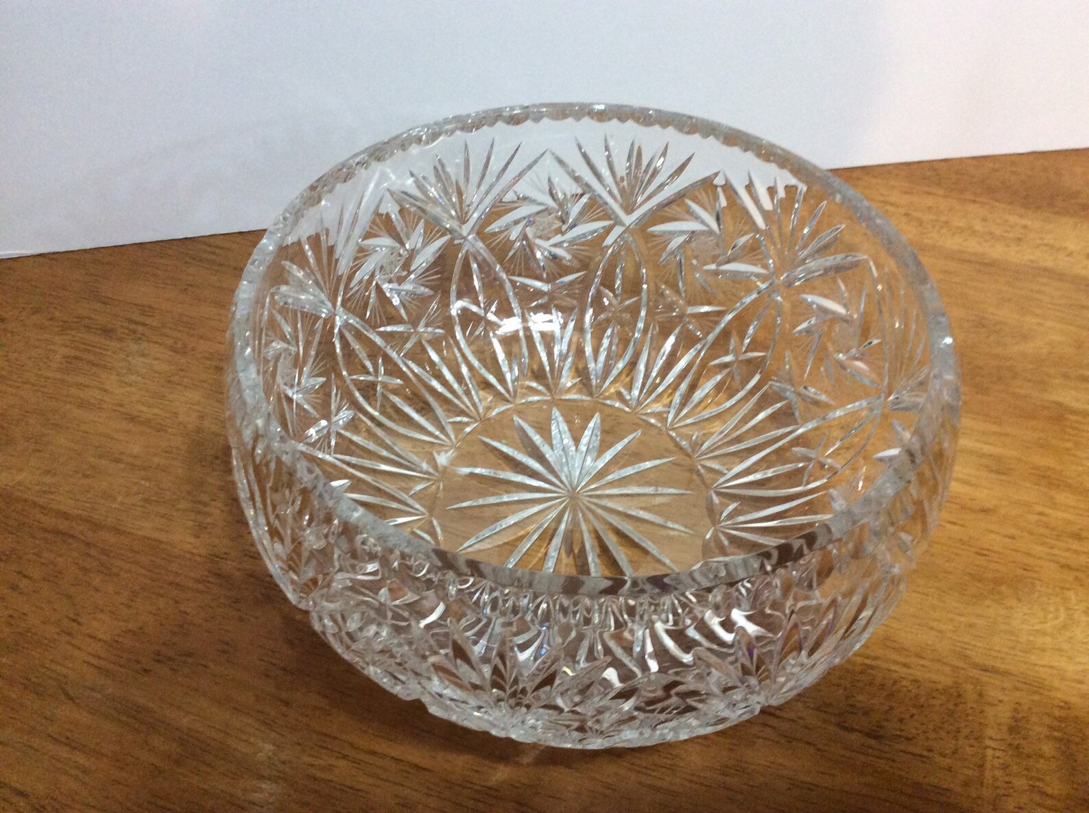 Gorgeous Round Cut Crystal Glass Bowl | Etsy