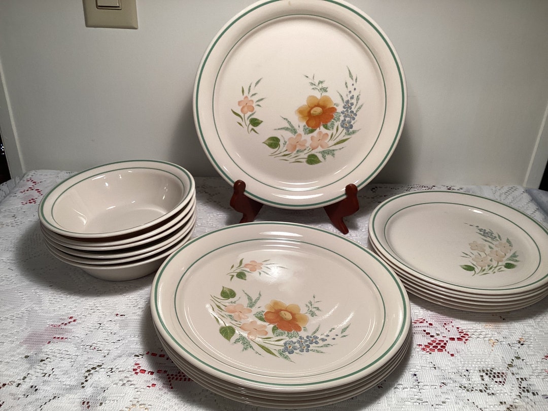 Corning Cornerstone Dinnerware Set ( Glenora Pattern ) 18 Pieces - Etsy