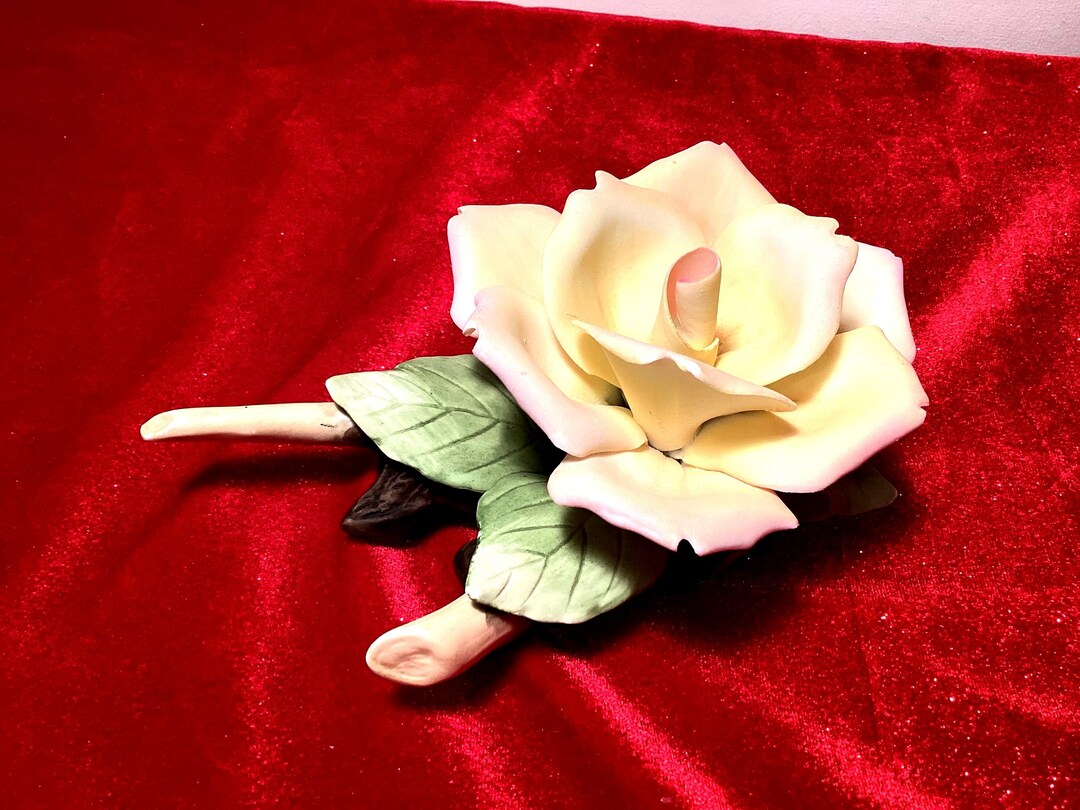 Vintage Porcelain Pink Rose Figurine - Etsy