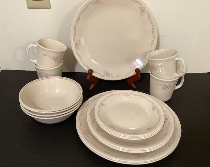 Corelle Dinnerware Set English Breakfast Pattern ( 25 Pieces ) - Etsy