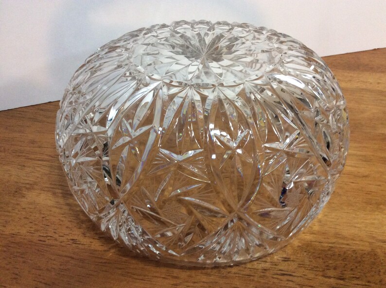 Gorgeous Round Cut Crystal Glass Bowl | Etsy