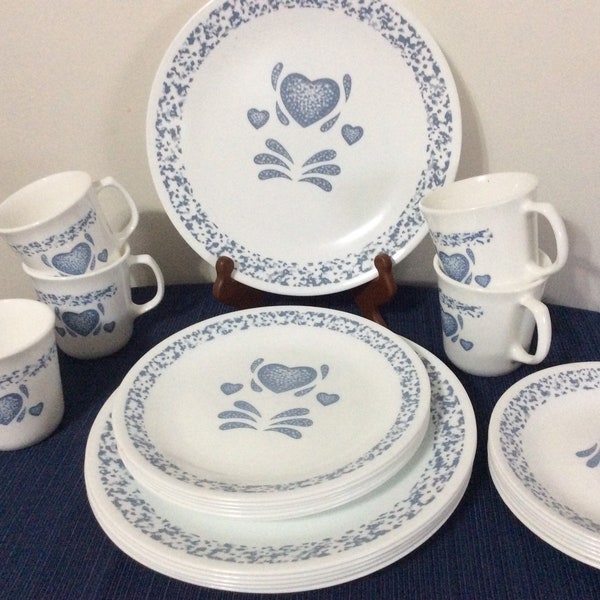 Corelle Hearts Dinnerware Set - Etsy