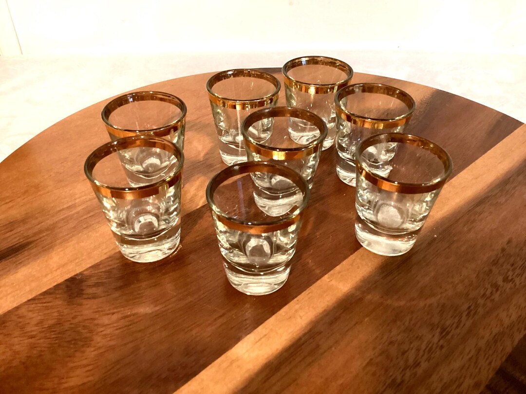 Vintage Gold Rim Shot Glasses (set of 8) - Etsy