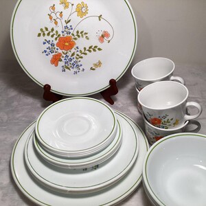 24 Piece Set Corelle Wildflower Pattern - Etsy