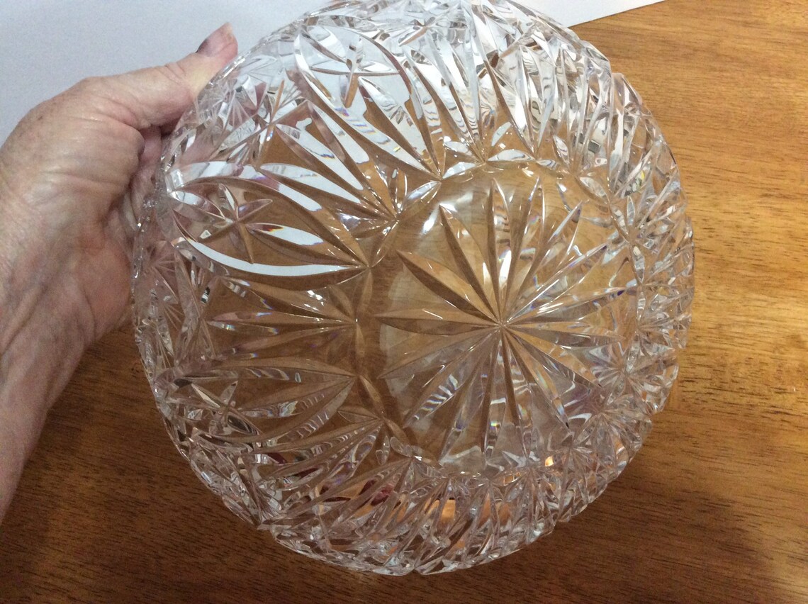Gorgeous Round Cut Crystal Glass Bowl | Etsy