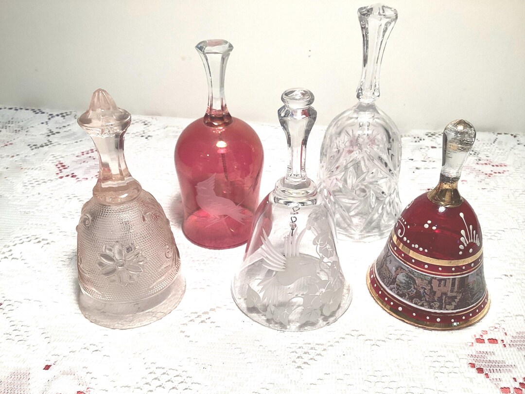 Set of 5 Vintage Glass Bells - Etsy