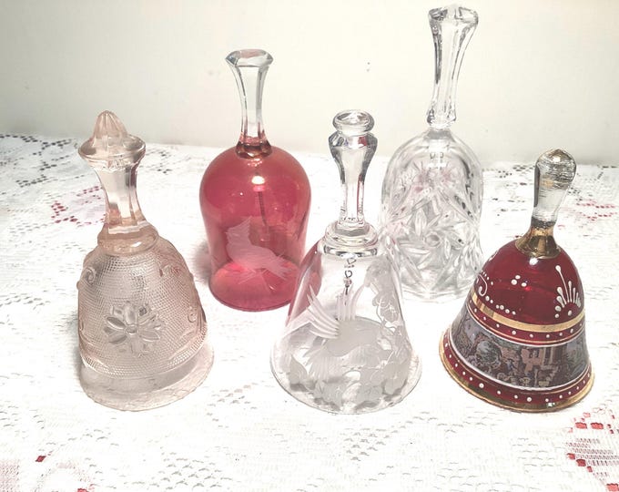 Set of 5 Vintage Glass Bells - Etsy