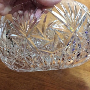 Gorgeous Round Cut Crystal Glass Bowl | Etsy