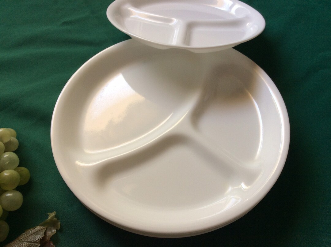 Set of 4 Corelle Section Plates in White - Etsy
