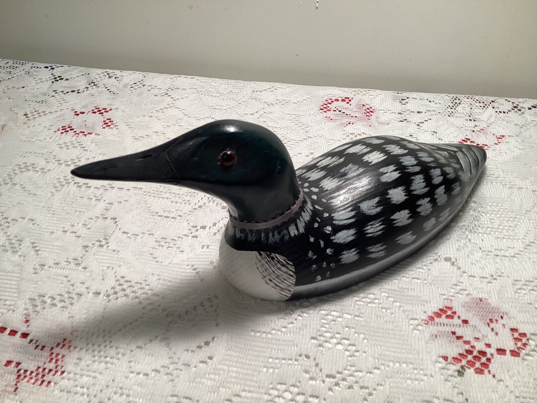 Hand Painted Wooden Loon - Etsy