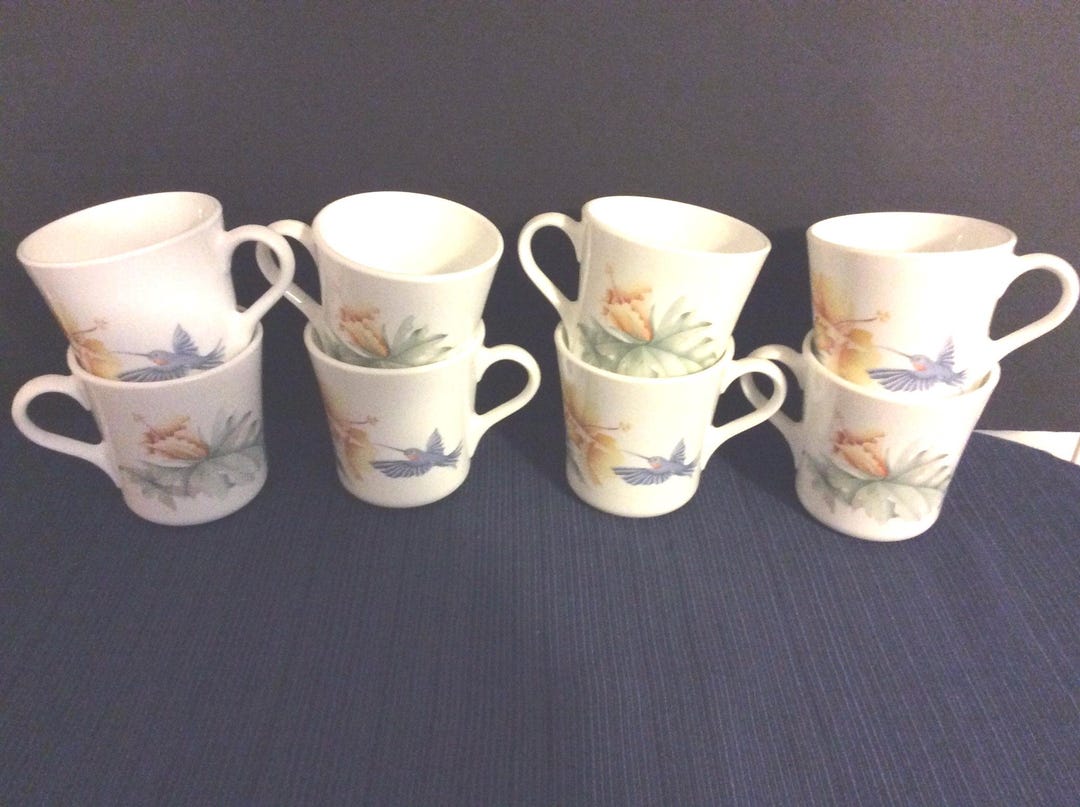 Set of 8 Corning Cups ( Hummingbird Pattern ) - Etsy