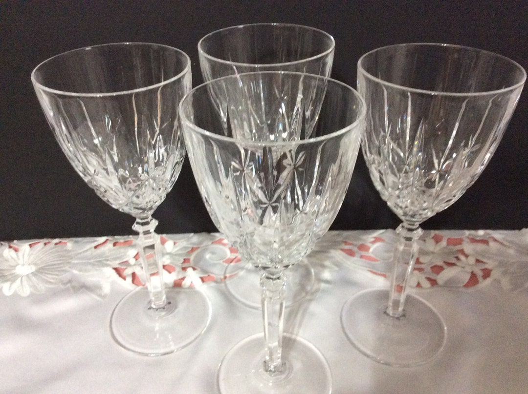 Crystal Wine Glasses ( Set of 4 ) - Etsy