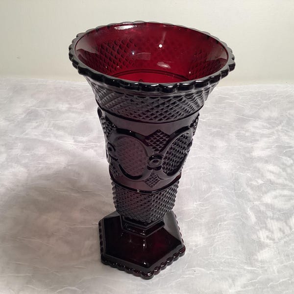 Ruby Red Vase - Etsy