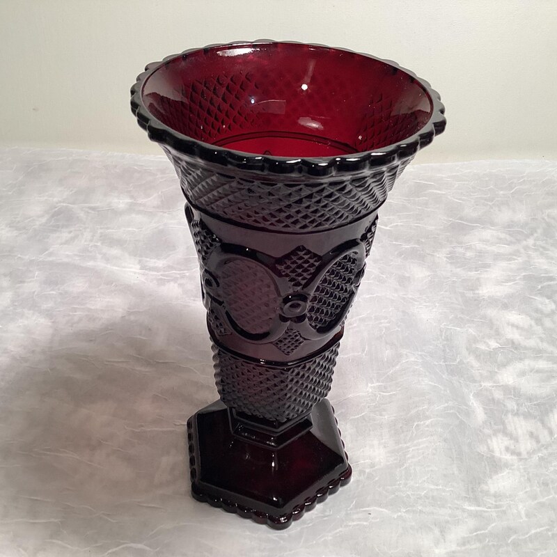 Ruby Red Vase - Etsy