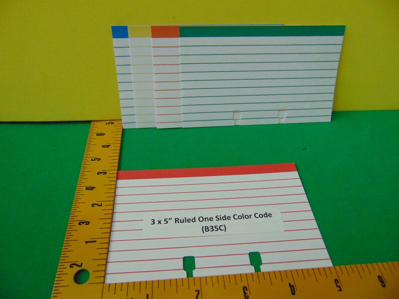 75 Brand New 3x5 Inches Ruled Color Code Cards for Rolodex Rotary Card ...
