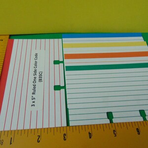 75 Brand New 3x5 Inches Ruled Color Code Cards for Rolodex Rotary Card ...