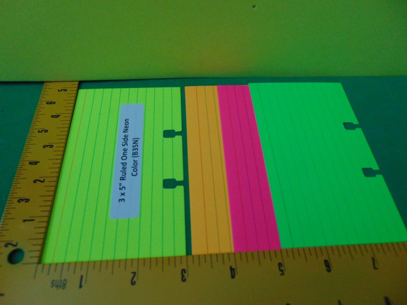 80 Brand New 3 X 5” Ruled Neon Cards for Rolodex Rotary Card File - Etsy