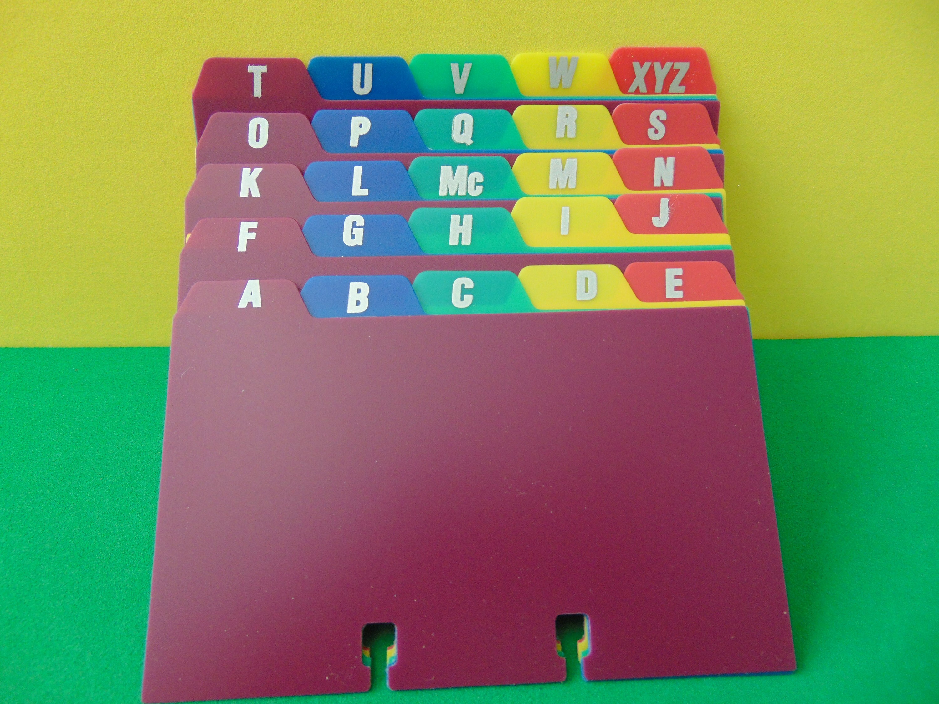 Brand New A to Z Assorted Colors Poly Card Guides With Slots for ...