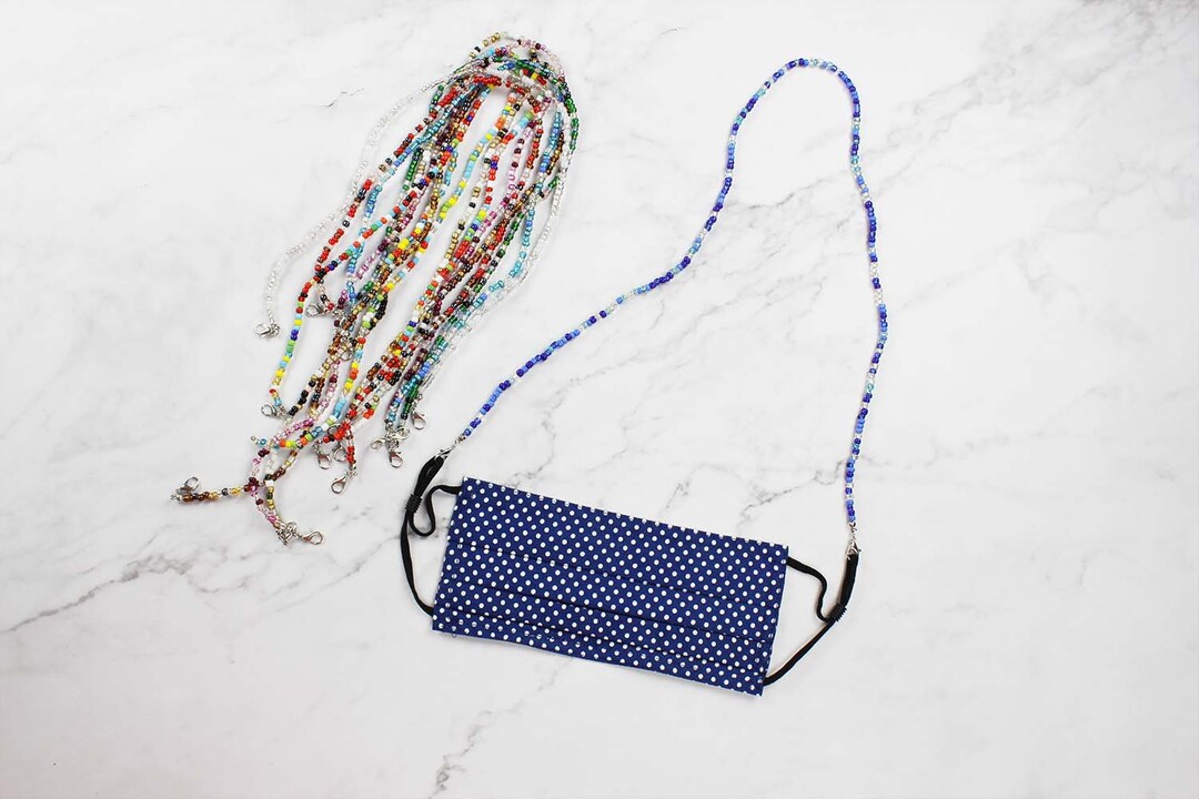 Face Mask Lanyard, Beaded Mask Necklace, Kid and Adult Lanyard ,mask ...