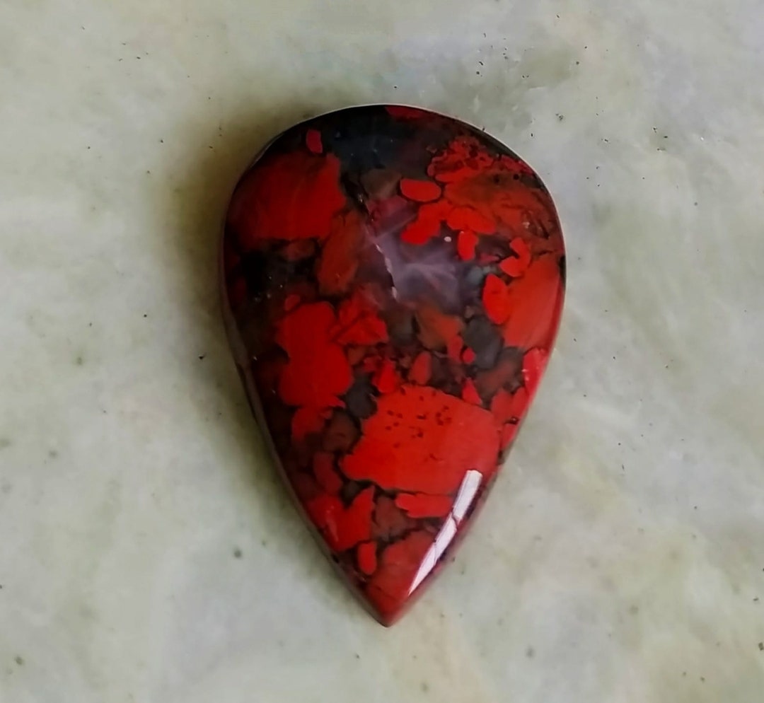 Natural Red Jasper Cabochon Lot – 6 Polished Flat Back Stones for ...