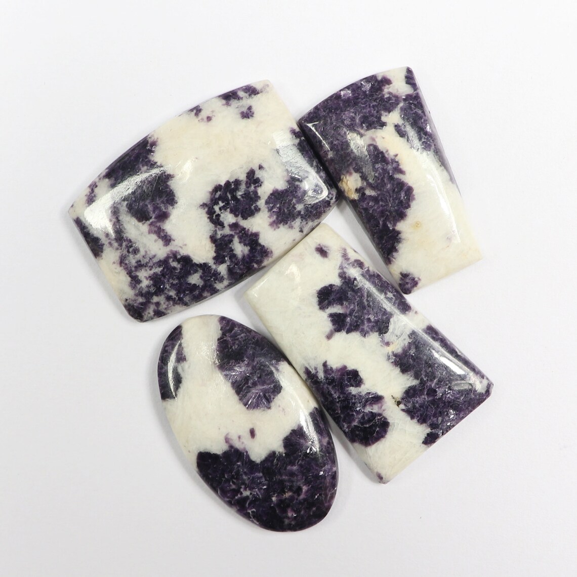 White and Purple Lepidolite Natural Cabochon Semi Precious for Making ...
