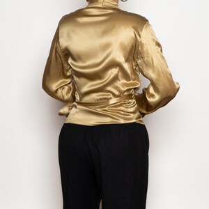Vtg Gold Wrap Blouse | Shop Restyled - Etsy