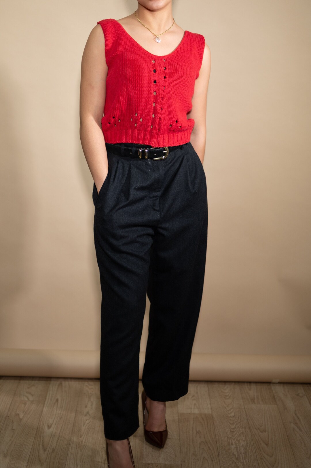 Vintage Red Knitted Top | Restyled Vintage Shop | Latina LGBTQ Owned ...