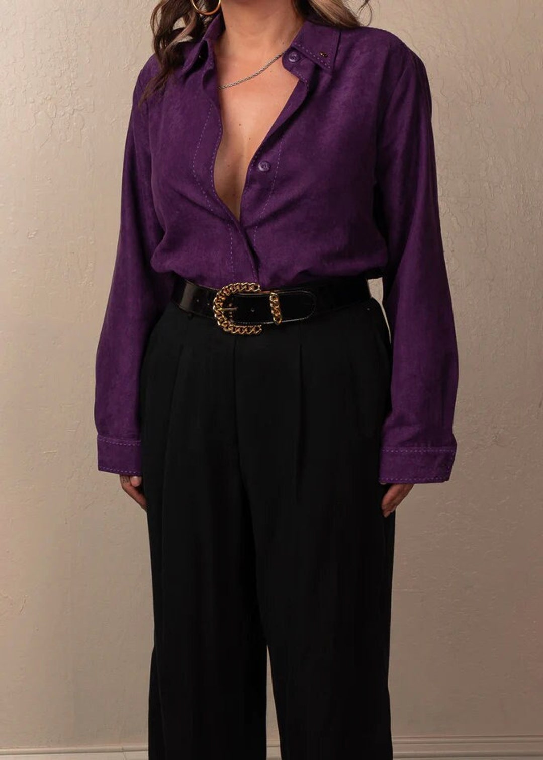 Vintage Purple Suede Blouse Restyled Vintage Shop Latina LGBTQ Owned ...