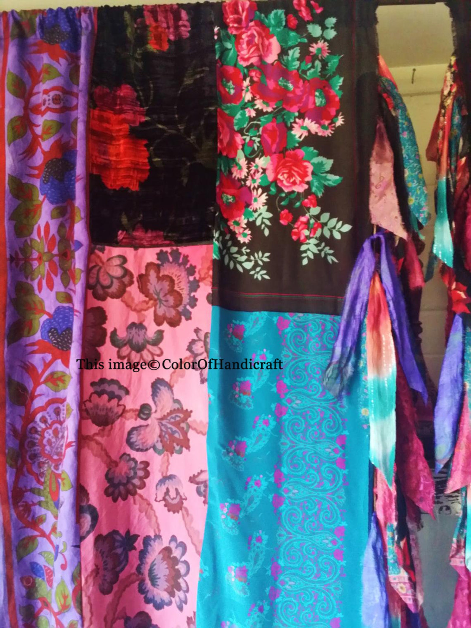 2 Pcs Indian Vintage Old Silk Sari Fabric Made Multi Color - Etsy