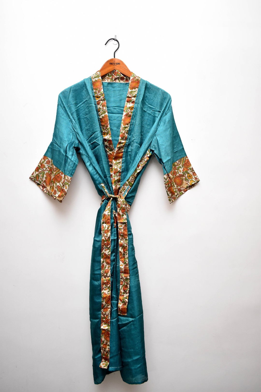 Art Silk Robe Long, Silk Dressing Gown Women, Bridal Bridesmaid Robe ...