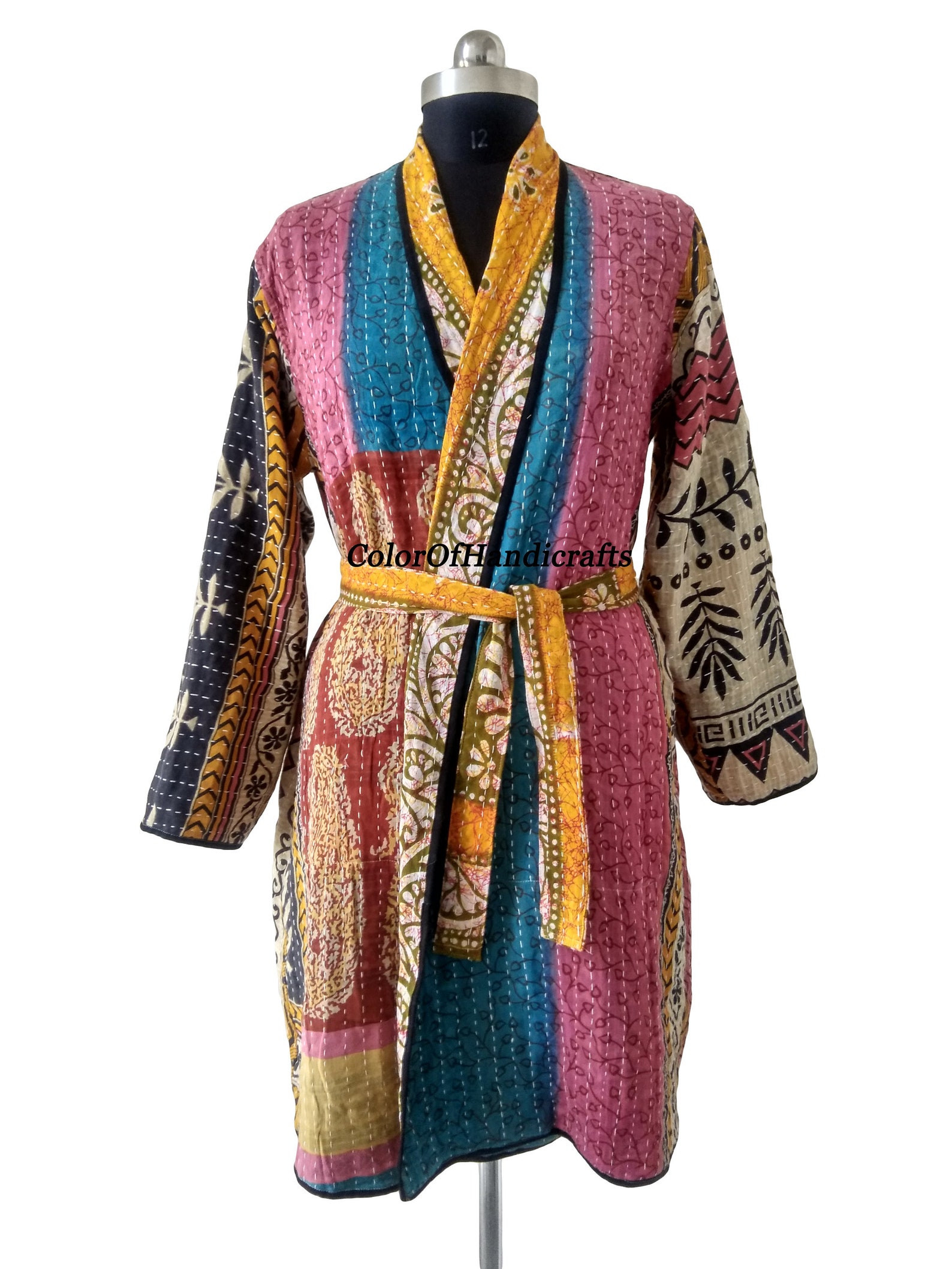 Bath Robe 100% Cotton Indian Handmade Kantha Stitch | Etsy