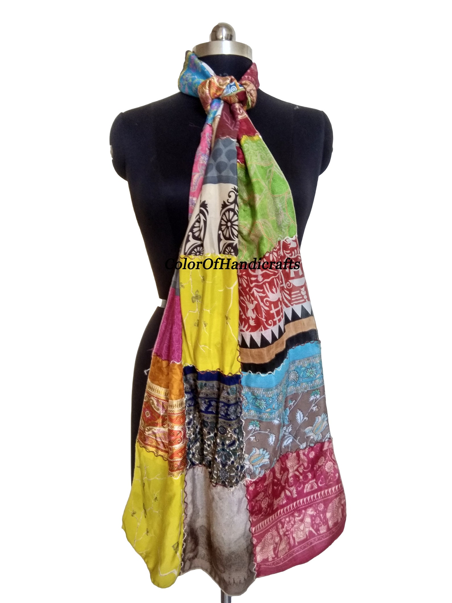 Indian Vintage Sari Fashionable Scarf Wrap Scarves Patchwork | Etsy