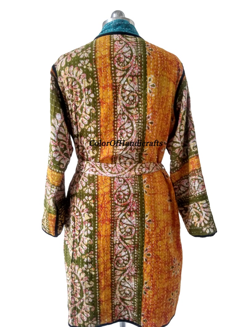 Bath Robe 100% Cotton Indian Handmade Kantha Stitch | Etsy