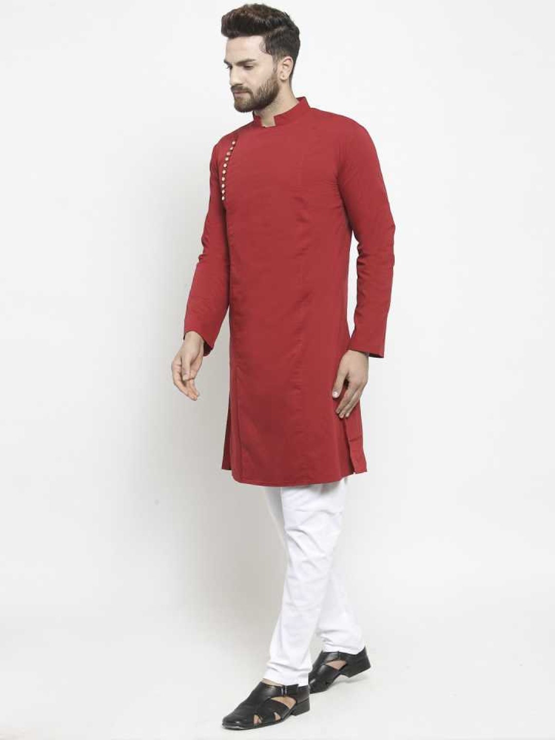 Indian Mens Kurta Men Tunic Dress Shirt Wear Traditional Poly - Etsy