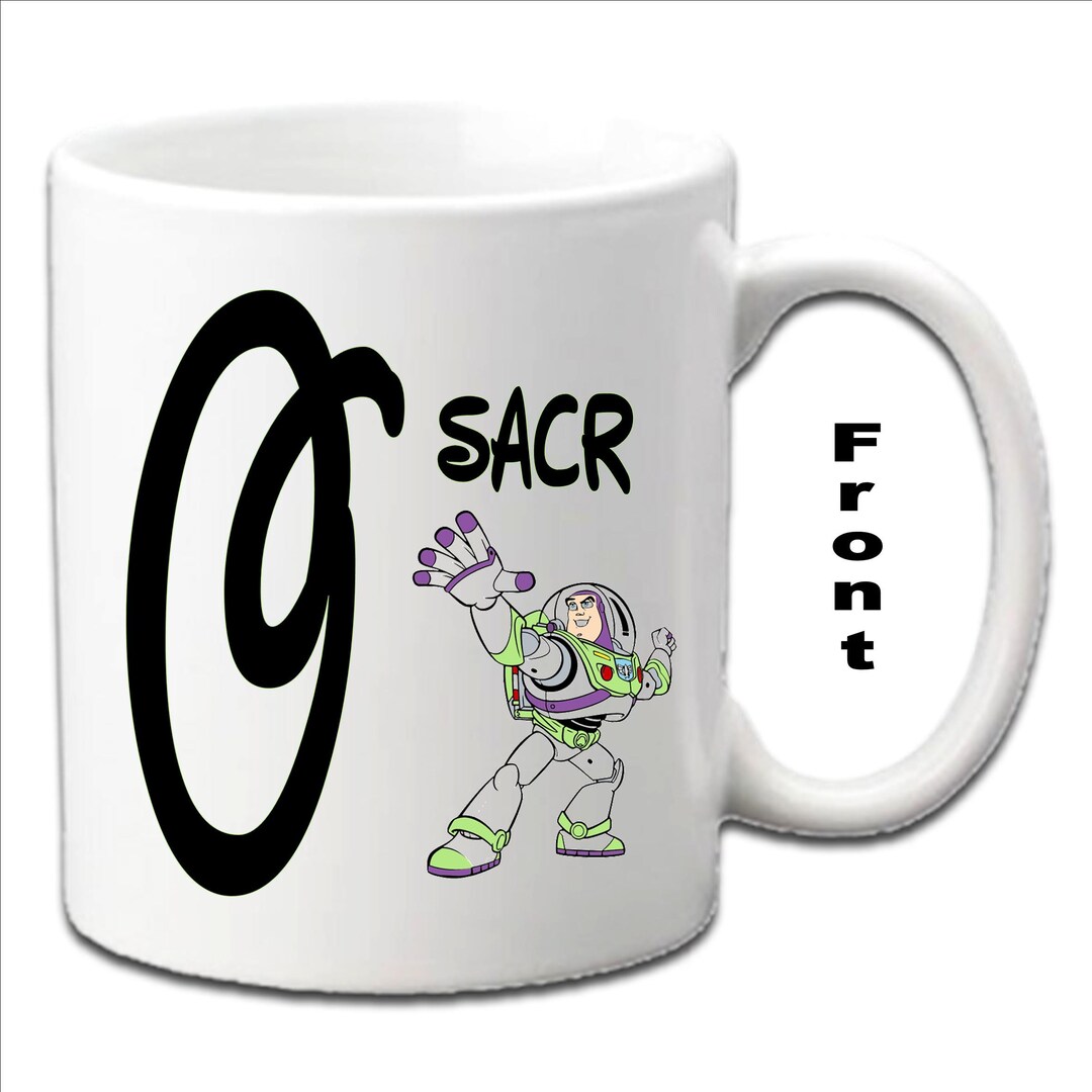 Personalised Initial With BUZZ LIGHTYEAR Toy Story Character Printed ...