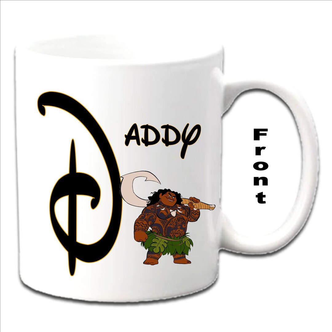 Personalised Initial With MAUI ~ MOANA Character Printed White Mugs - Etsy