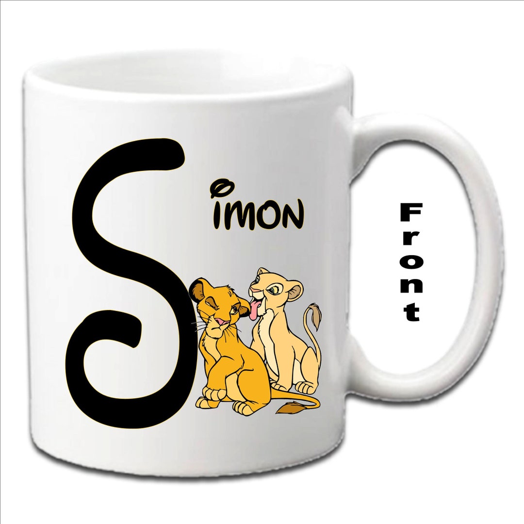 Personalised Initial With SIMBA & NALA Lion King Characters Printed ...