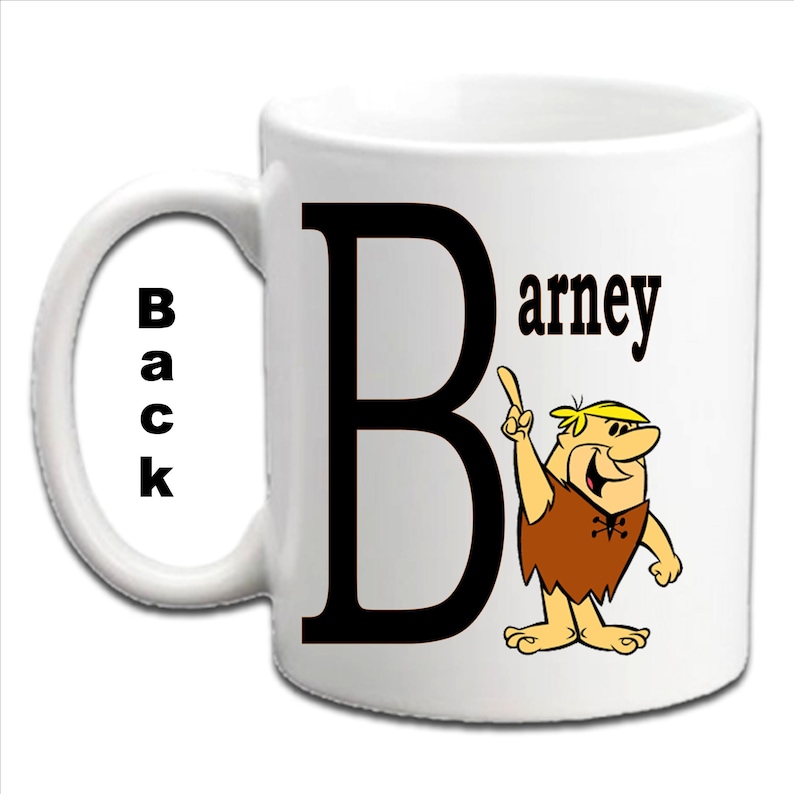 Personalised Initial With BARNEY RUBBLE ~ FLINTSTONES Character Printed ...
