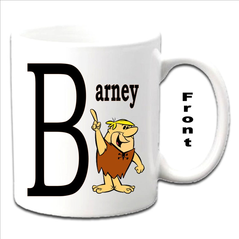Personalised Initial With BARNEY RUBBLE ~ FLINTSTONES Character Printed ...