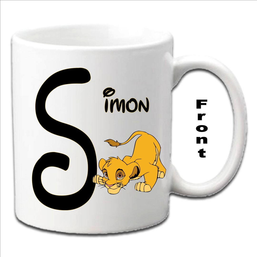 Personalised Initial With SIMBA Lion King Character Printed - Etsy