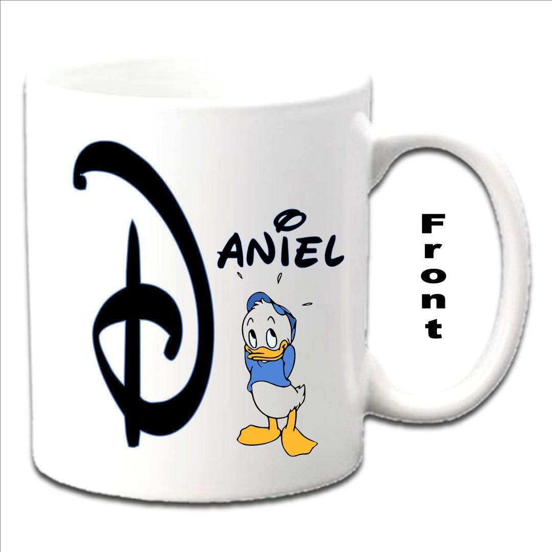Personalised Initial With DUEY ~ Ducktales Character Printed White Mugs ...