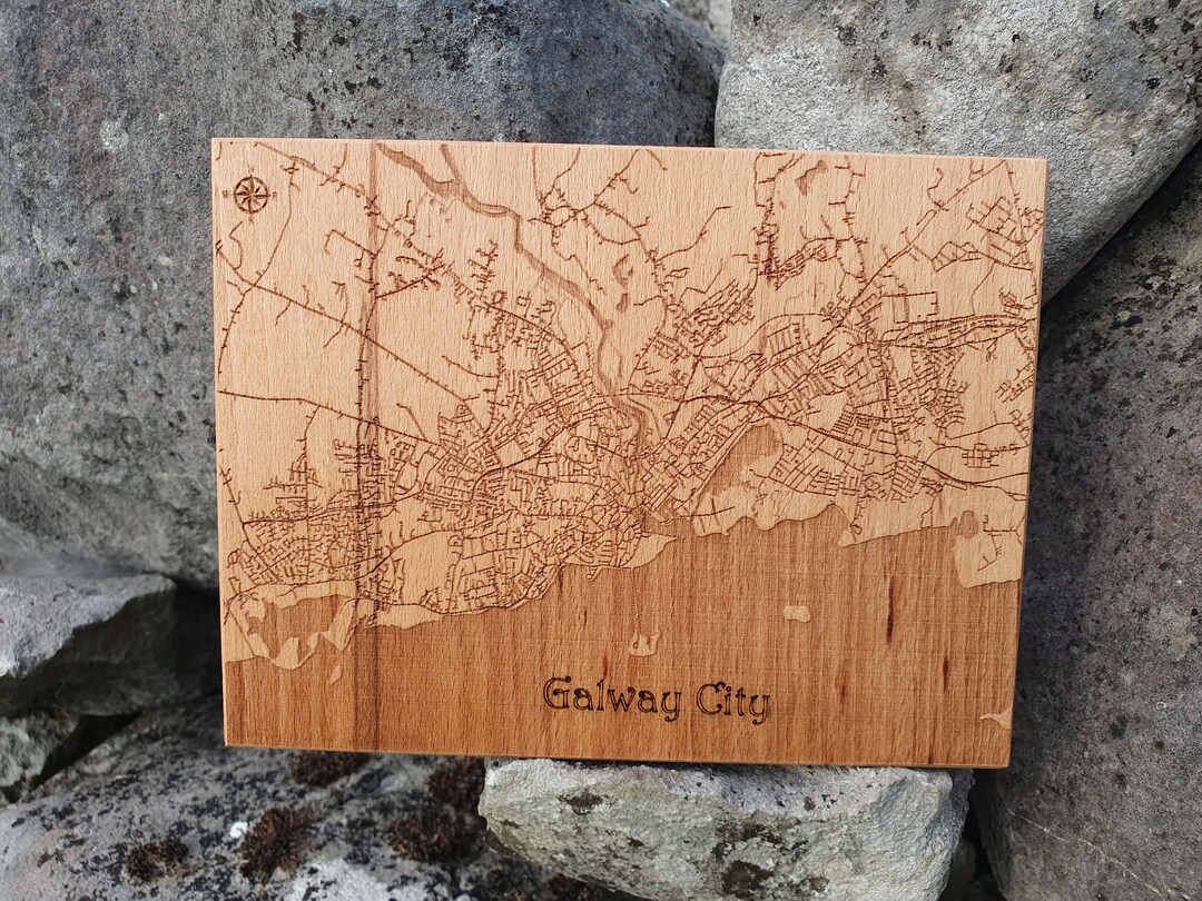 Engraving of Map of Galway City - Etsy