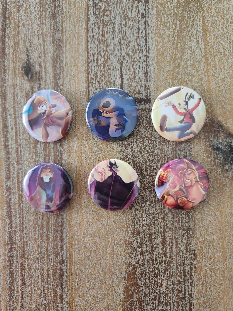 CHOOSE YOUR DESIGN. Disney Lorcana Badges Buttons Pins - Varied Designs ...