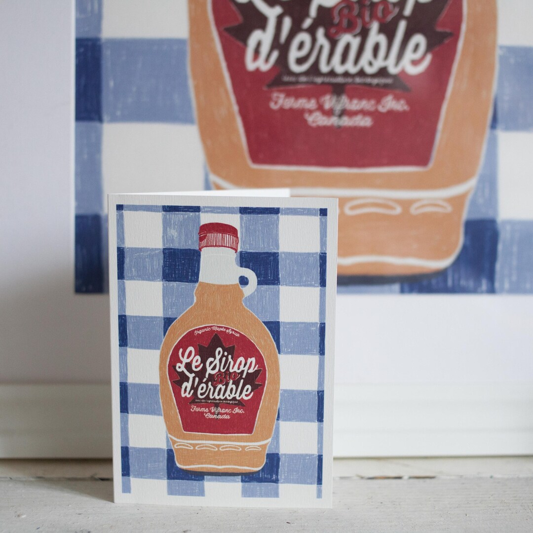 Double Postcard, Organic Maple Syrup, Illustration Léo Bizard - Etsy