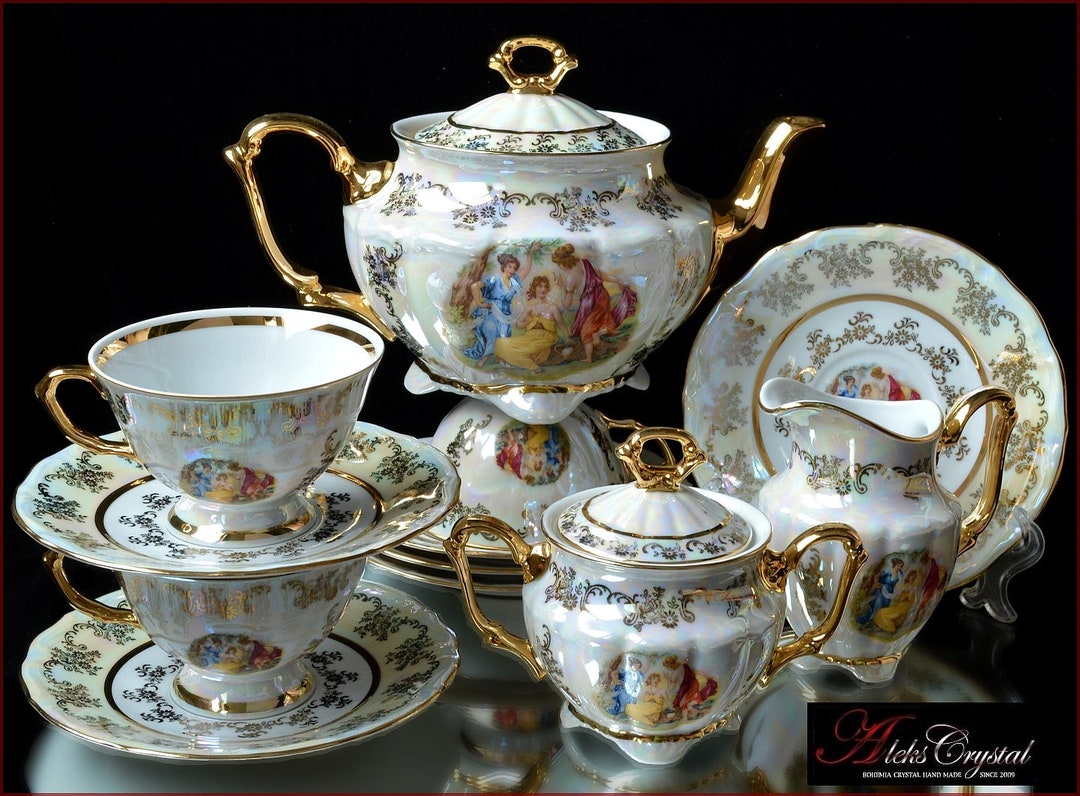 Czech Porcelain Tea Set madonna 15pc New - Etsy Canada