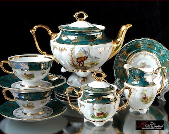 Czech Porcelain Tea Set madonna 15pc New | Etsy Canada