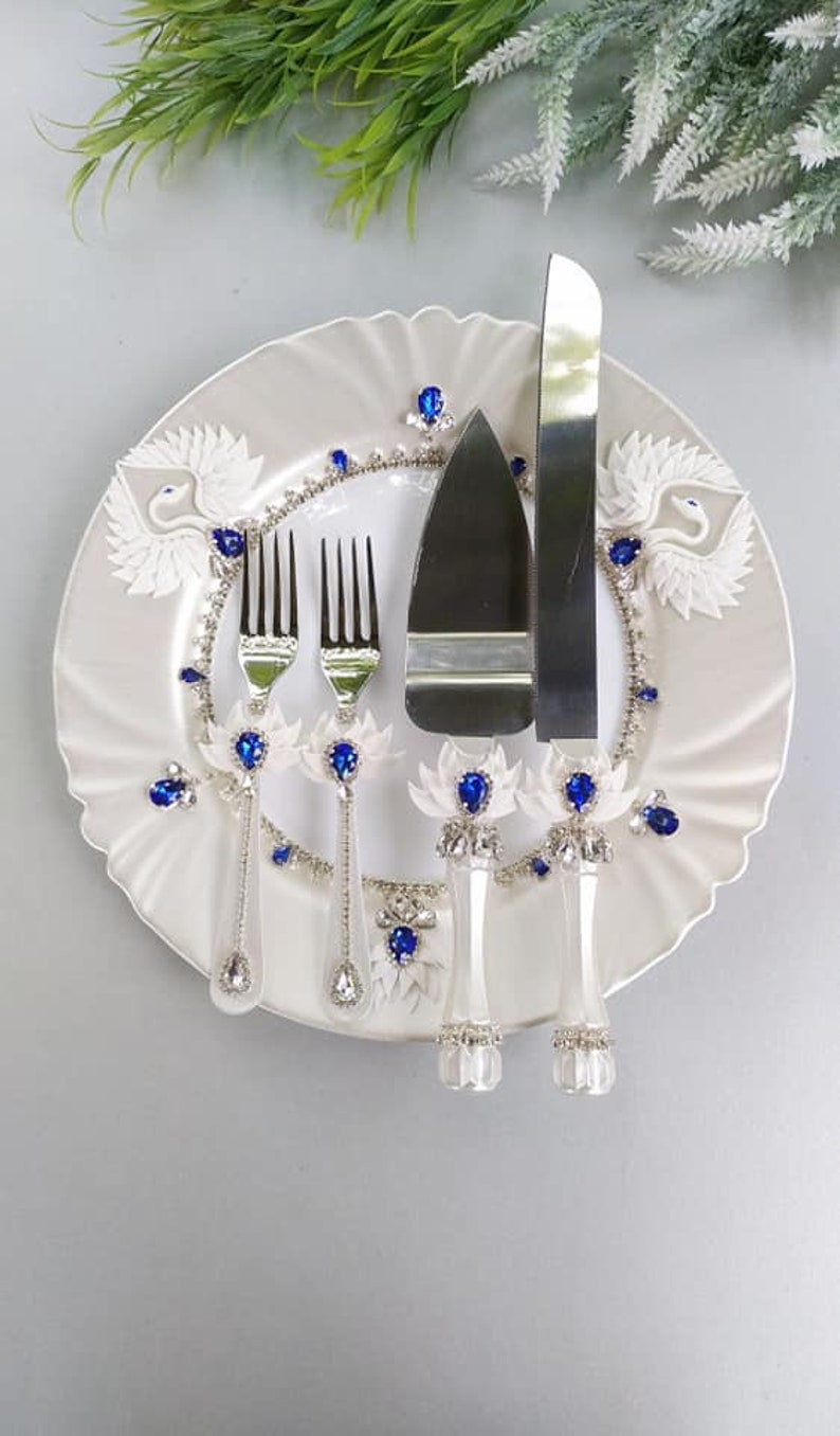 Wedding Unity Candle Set Blue and White Pearl Unity Ceremony | Etsy