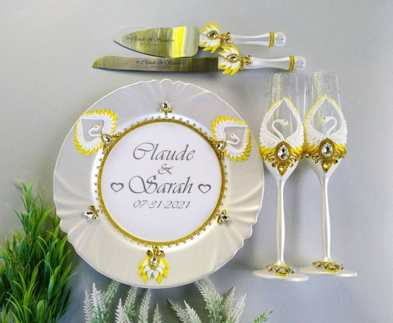 Wedding Unity Candle Set Blue and White Pearl Unity Ceremony | Etsy