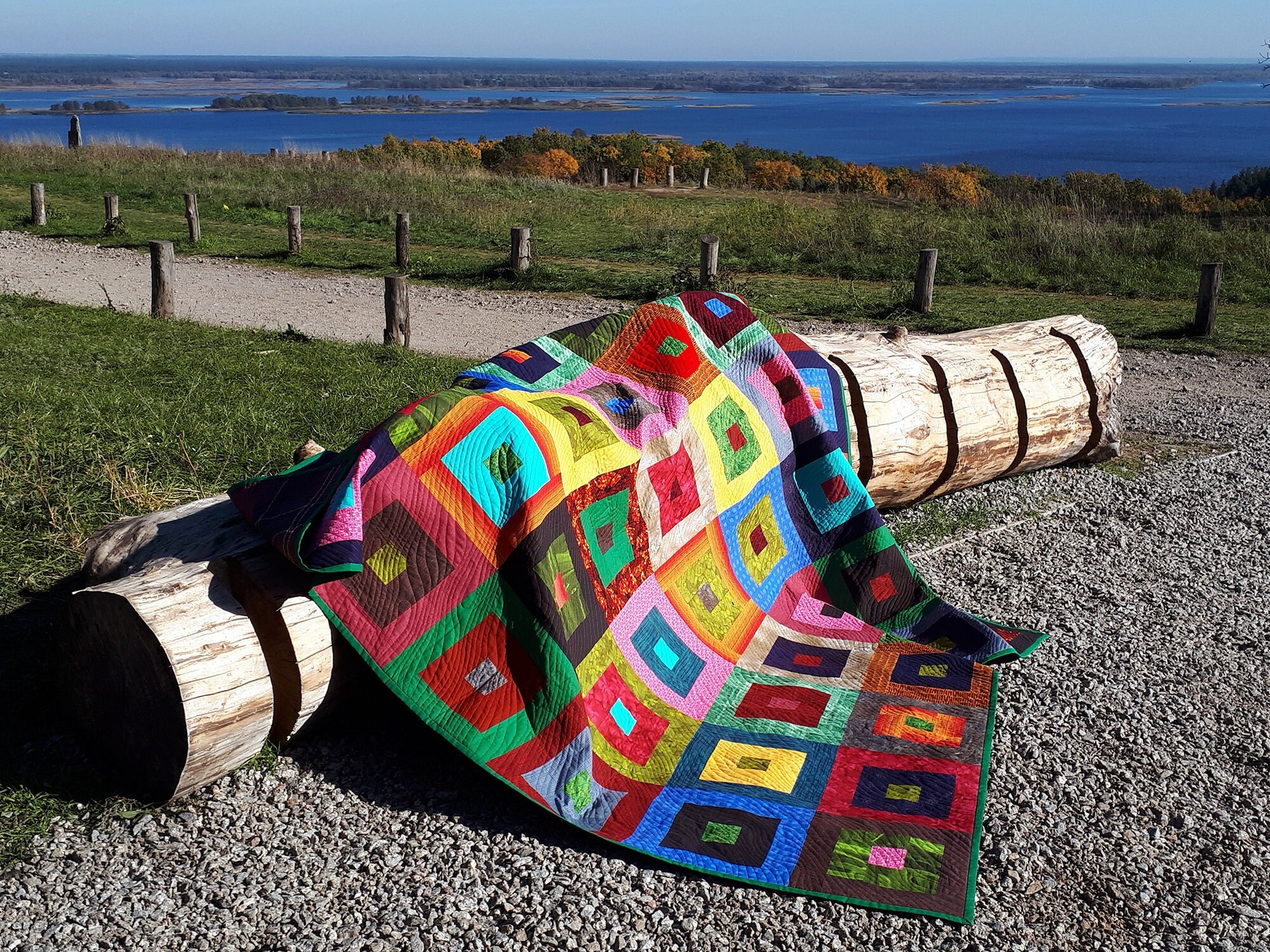 Bright Modern Quilt for Sale Rainbow Scrap Quilt Contemporary - Etsy