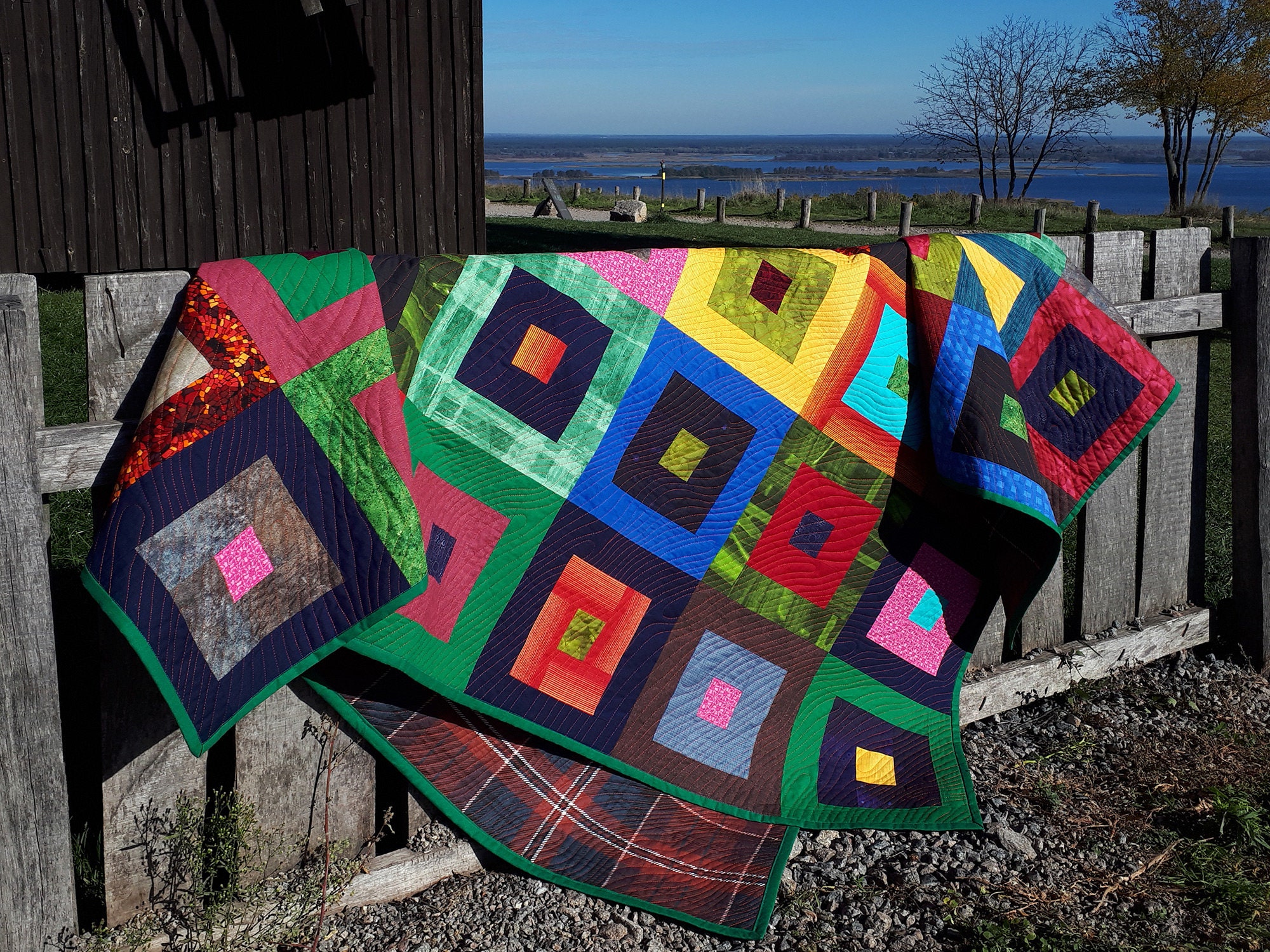 Bright Modern Quilt for Sale Rainbow Scrap Quilt Contemporary - Etsy